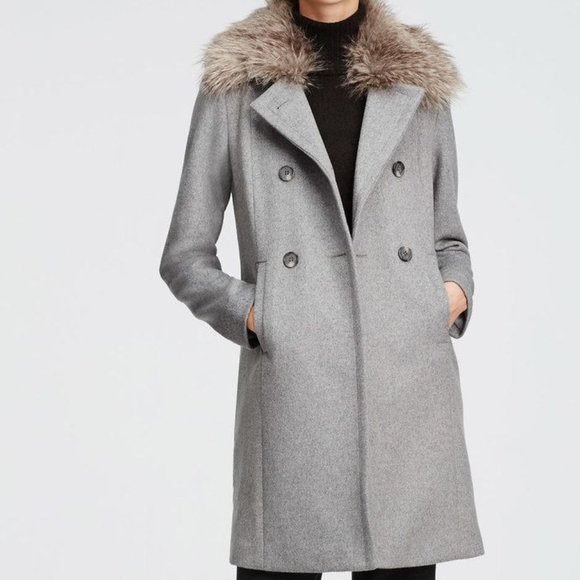 Ann Taylor | Jackets & Coats | New Xs Ann Taylor Luxe Collar Coat Black ...